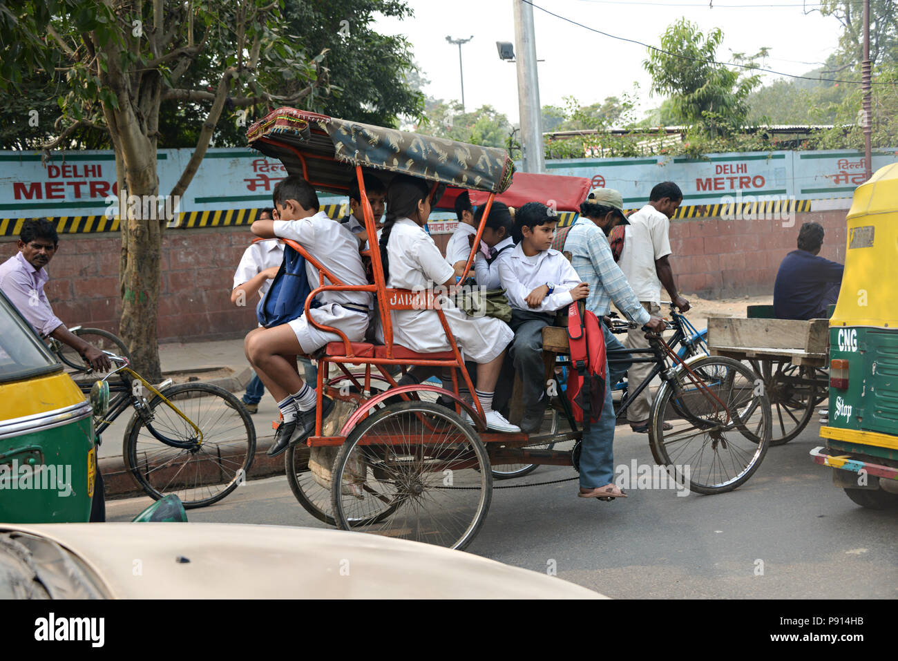 Street scenes from a moving tricycle ride through the busy streets of ...