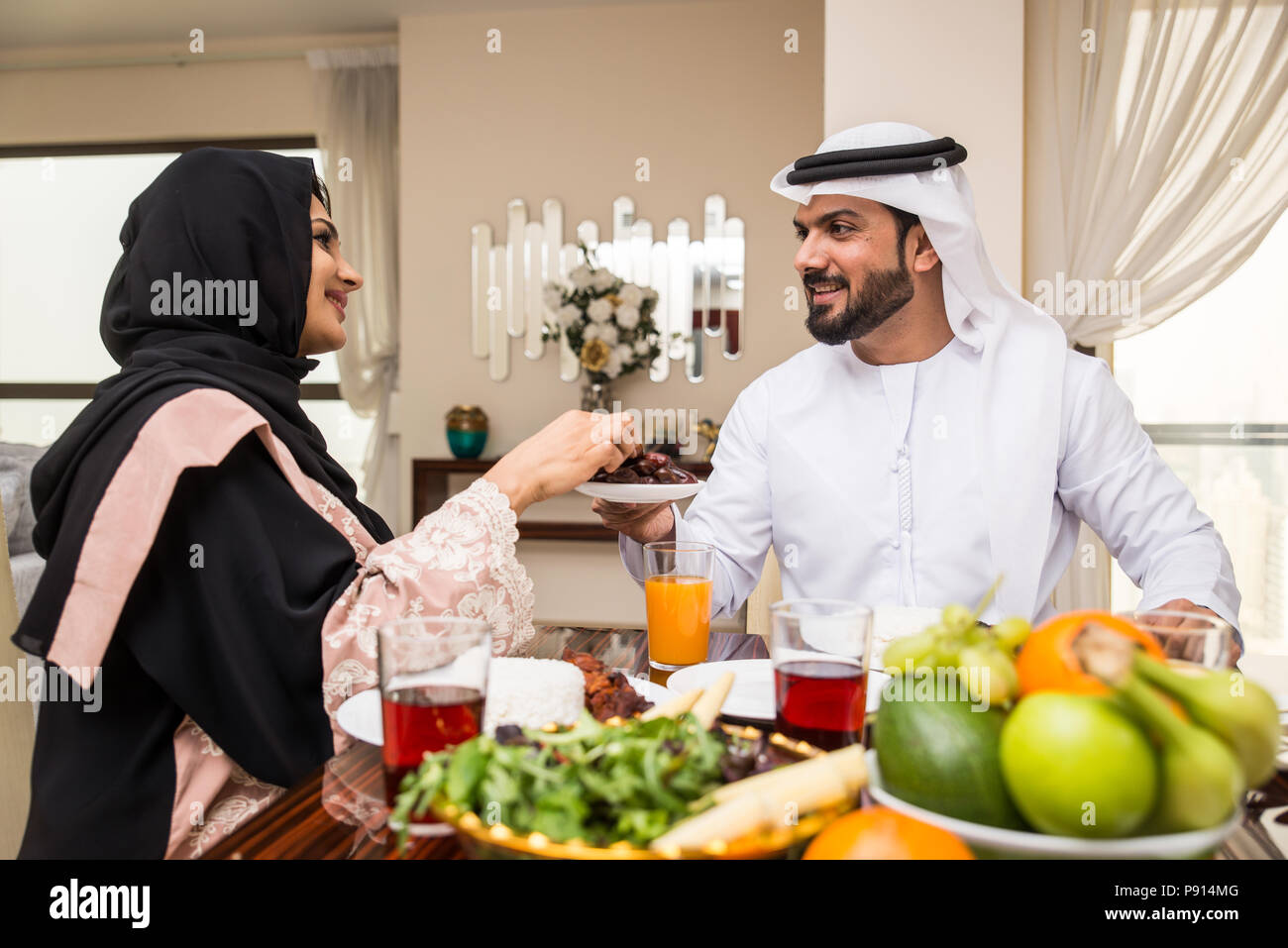 Happy arabian family having fun at home Stock Photo - Alamy