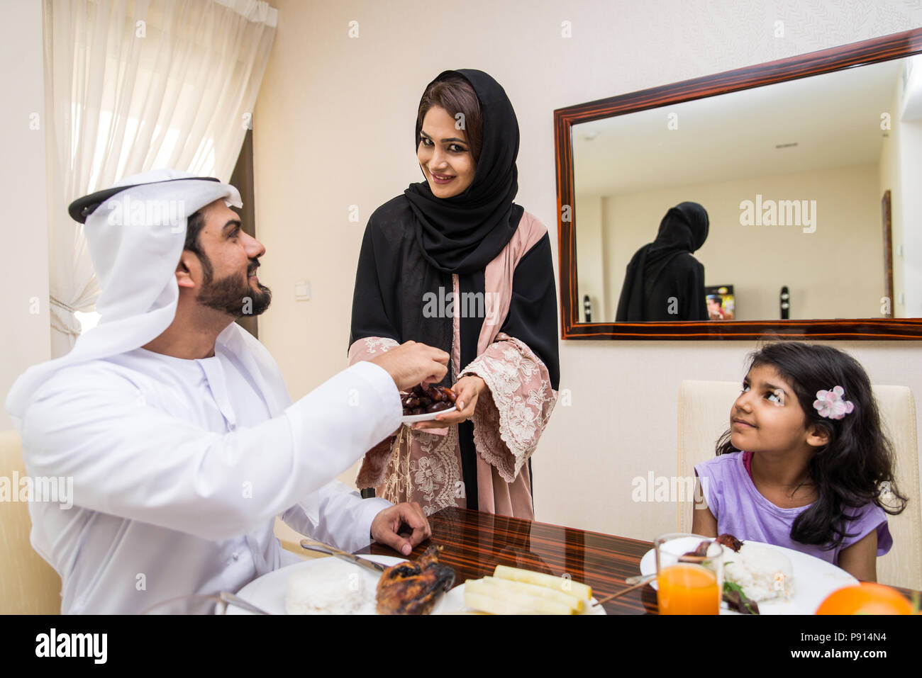 Happy arabian family having fun at home Stock Photo - Alamy