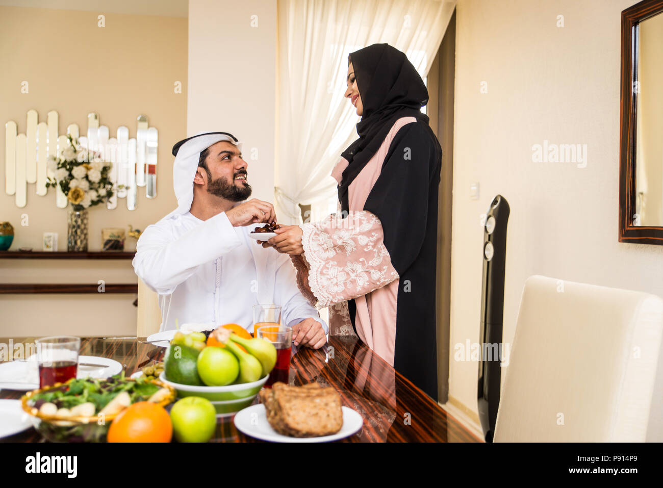Happy arabian family having fun at home Stock Photo - Alamy