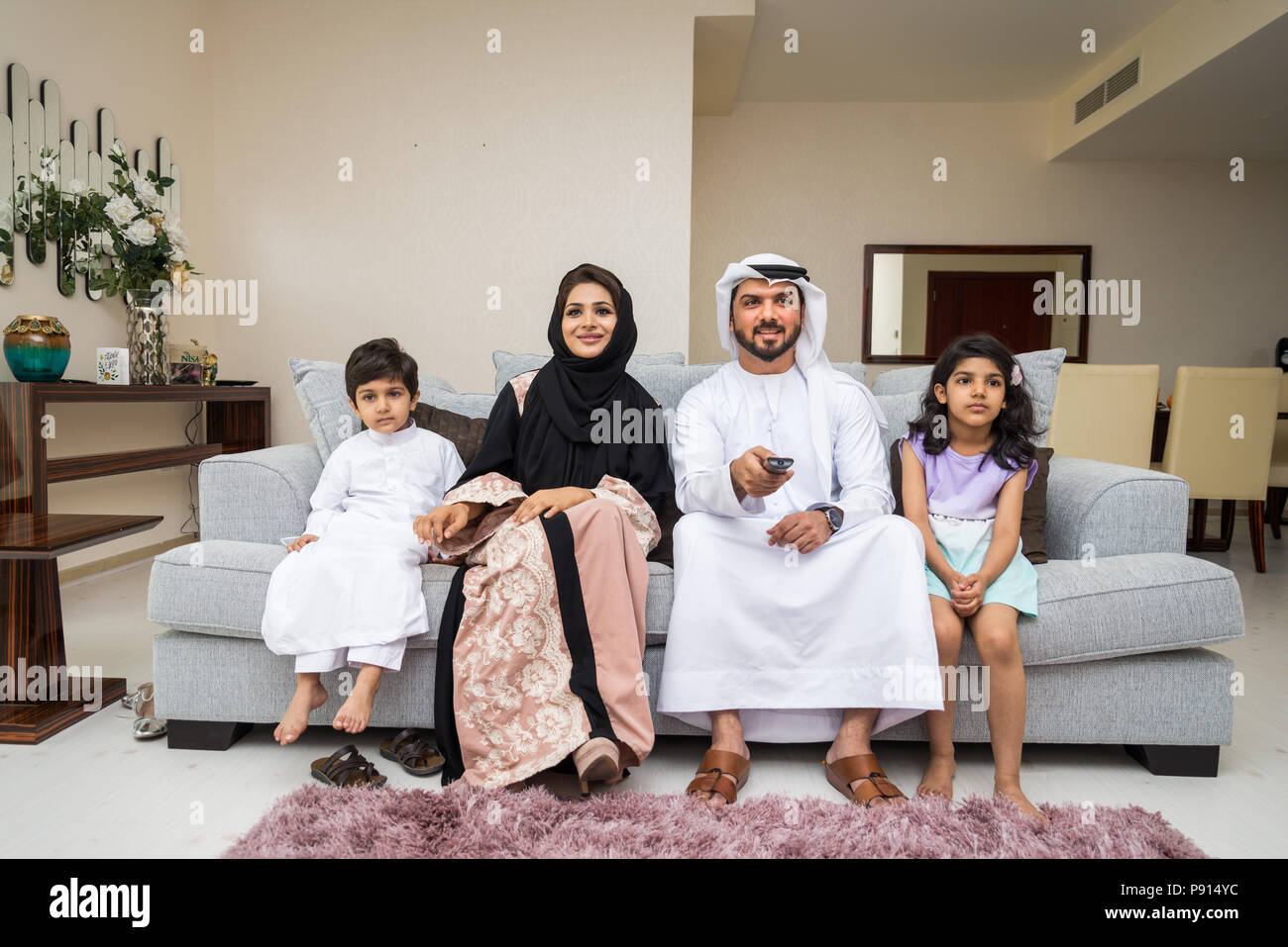 Happy arabian family having fun at home Stock Photo - Alamy