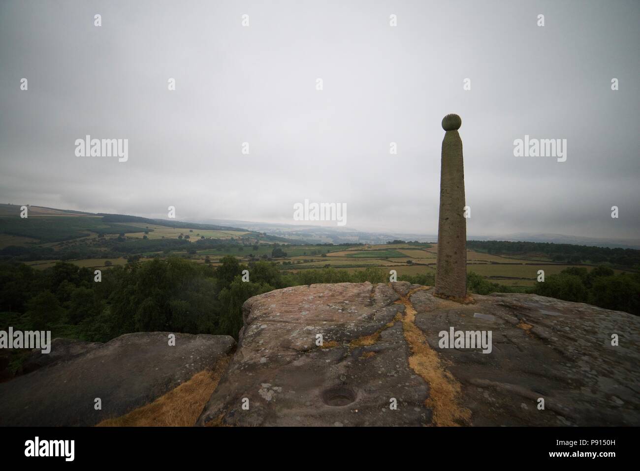 The Nelson's Monument at Birchen Edge in near Baslow, in the Peak ...