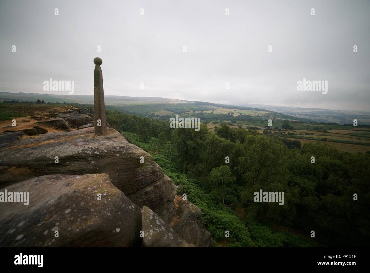 The Nelson's Monument at Birchen Edge in near Baslow, in the Peak ...