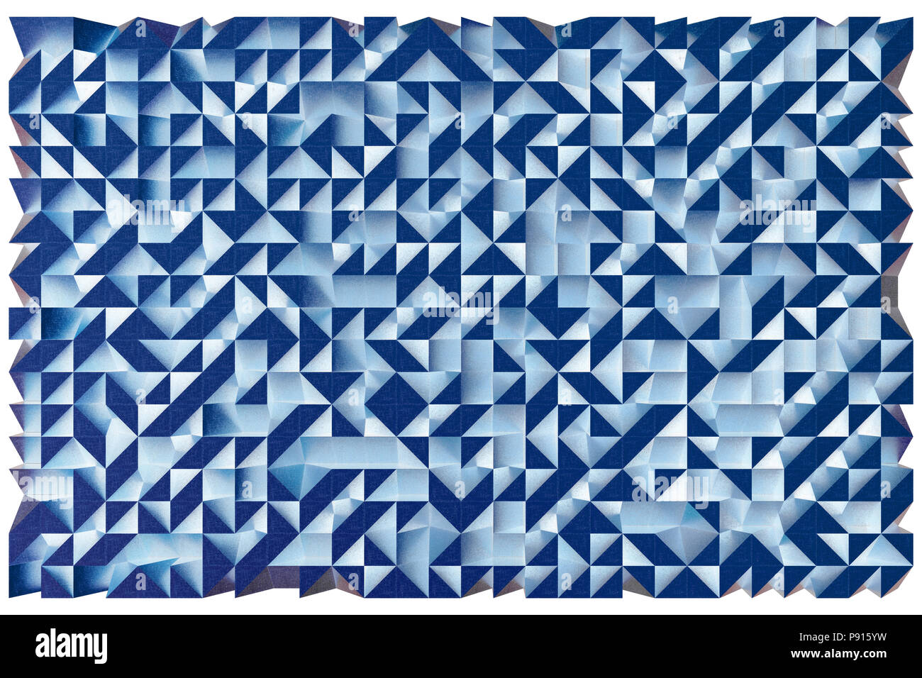 Blue abstract tile cubes pattern background. Include clipping path 3d ...