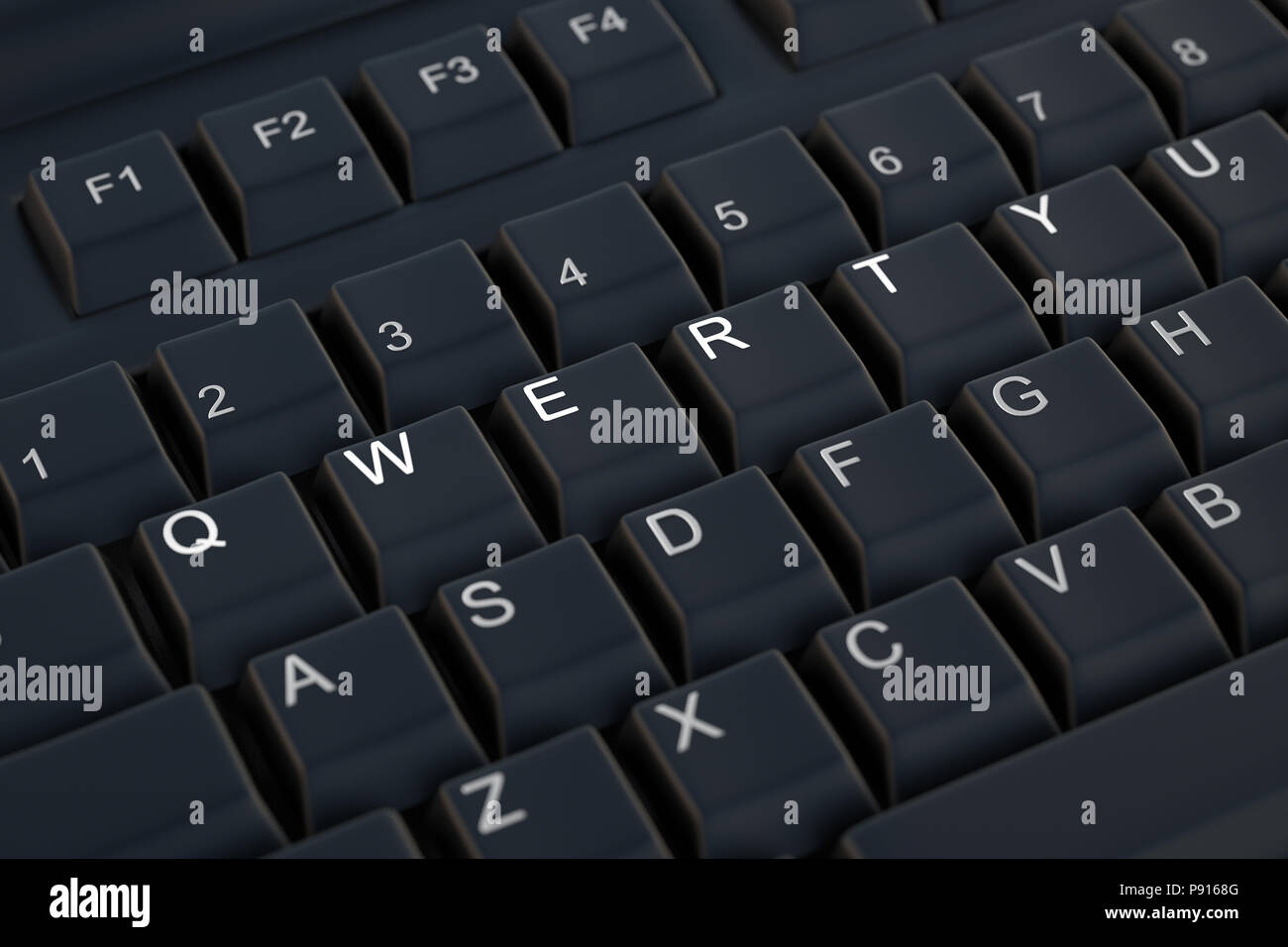 Qwerty keyboard keys. 3d render Stock Photo - Alamy