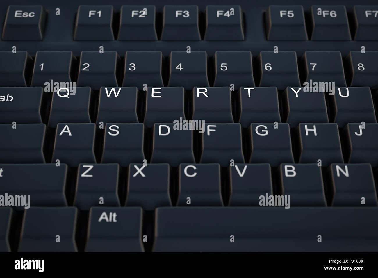 Qwerty keyboard keys. 3d render Stock Photo - Alamy