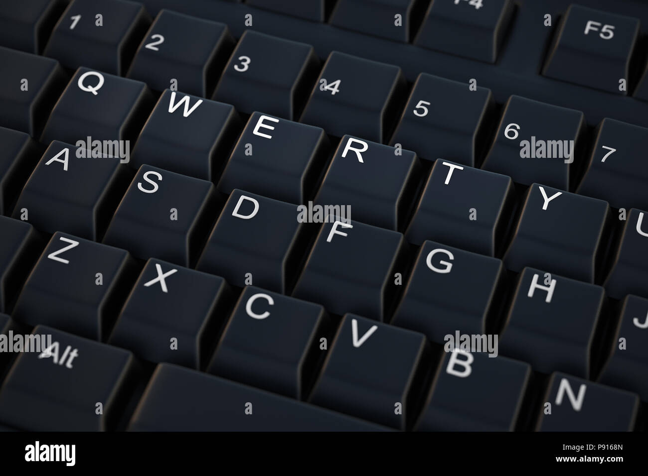 Qwerty keyboard keys. 3d render Stock Photo - Alamy