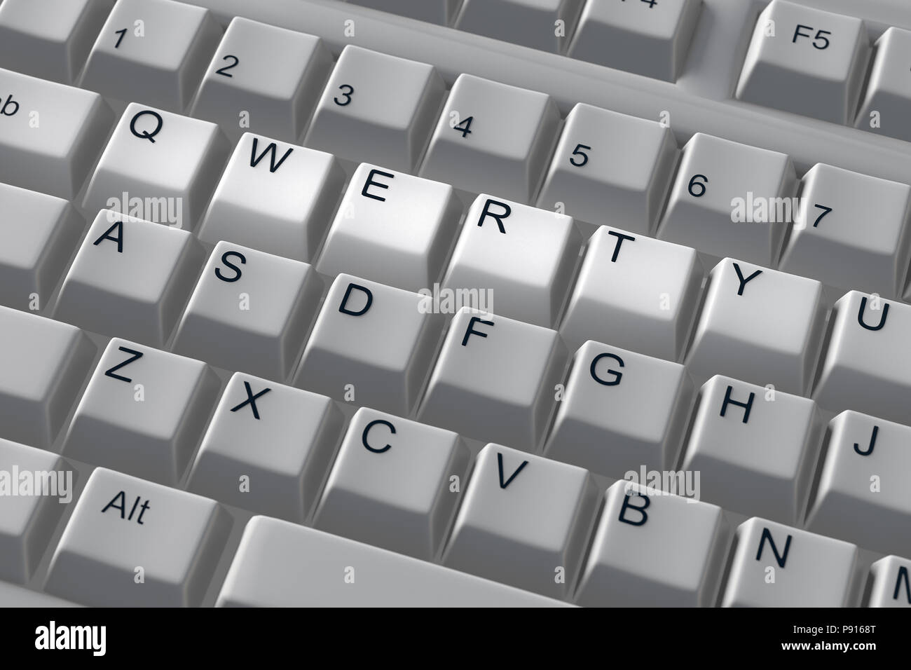 Qwerty keyboard keys. 3d render Stock Photo - Alamy