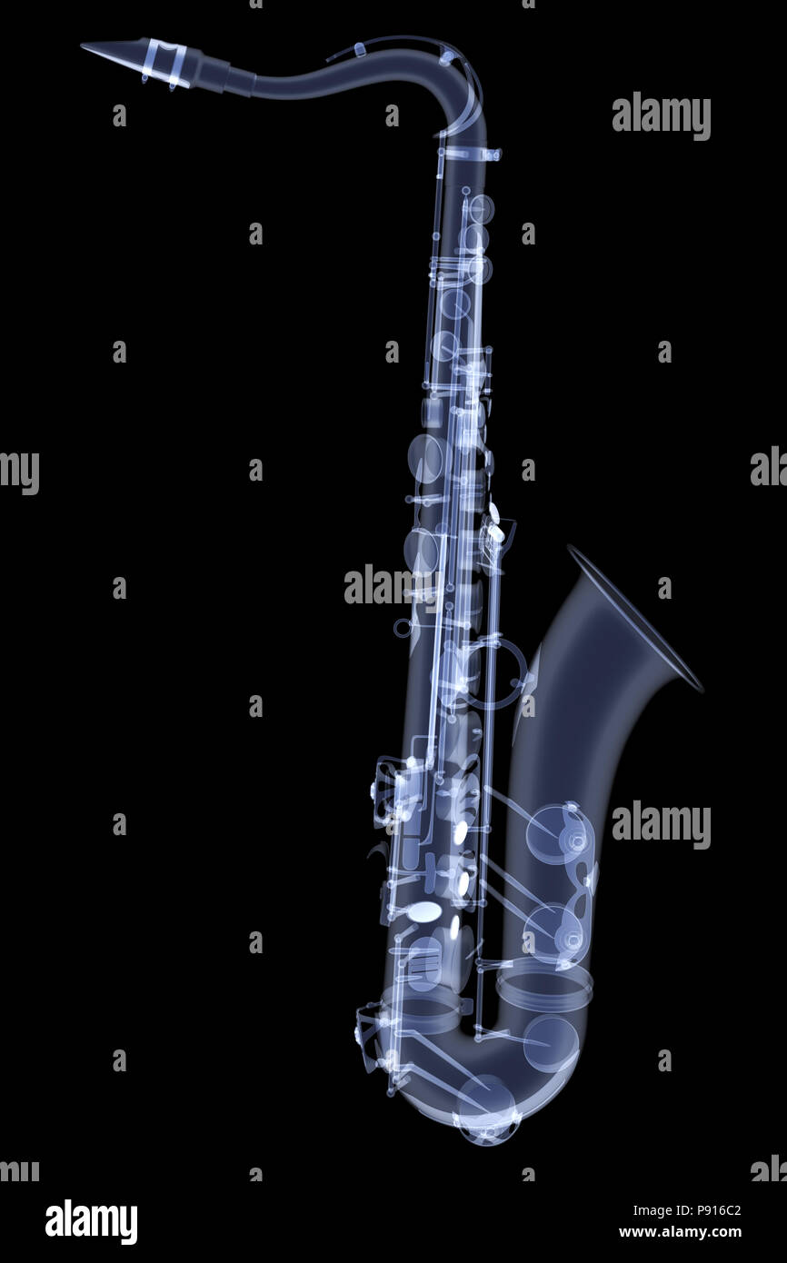 X-ray saxophone isolated. 3d render Stock Photo - Alamy