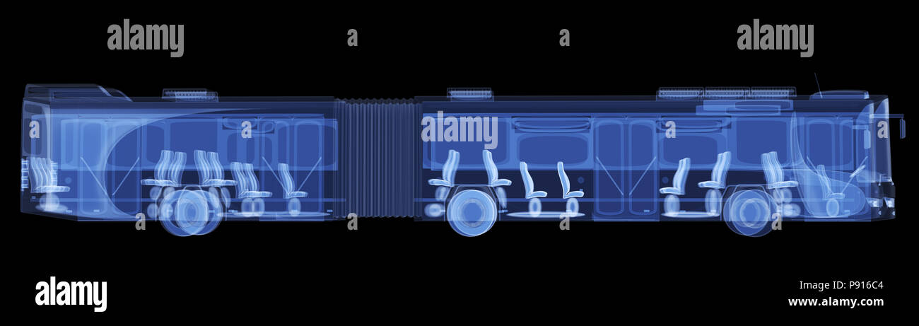 X-ray bus isolated on black. 3d render Stock Photo - Alamy