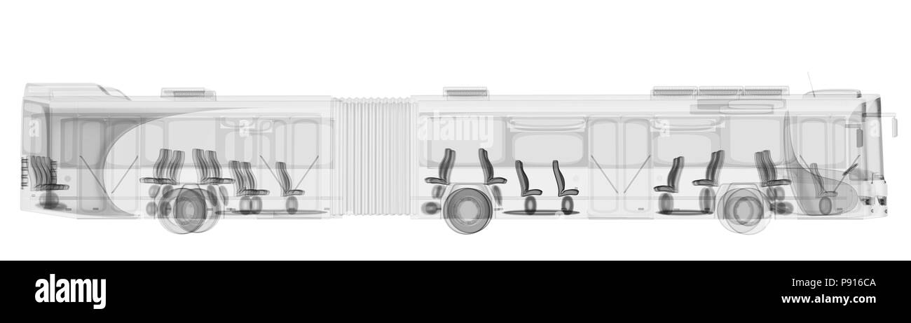 X-ray bus isolated on white. 3d render Stock Photo - Alamy