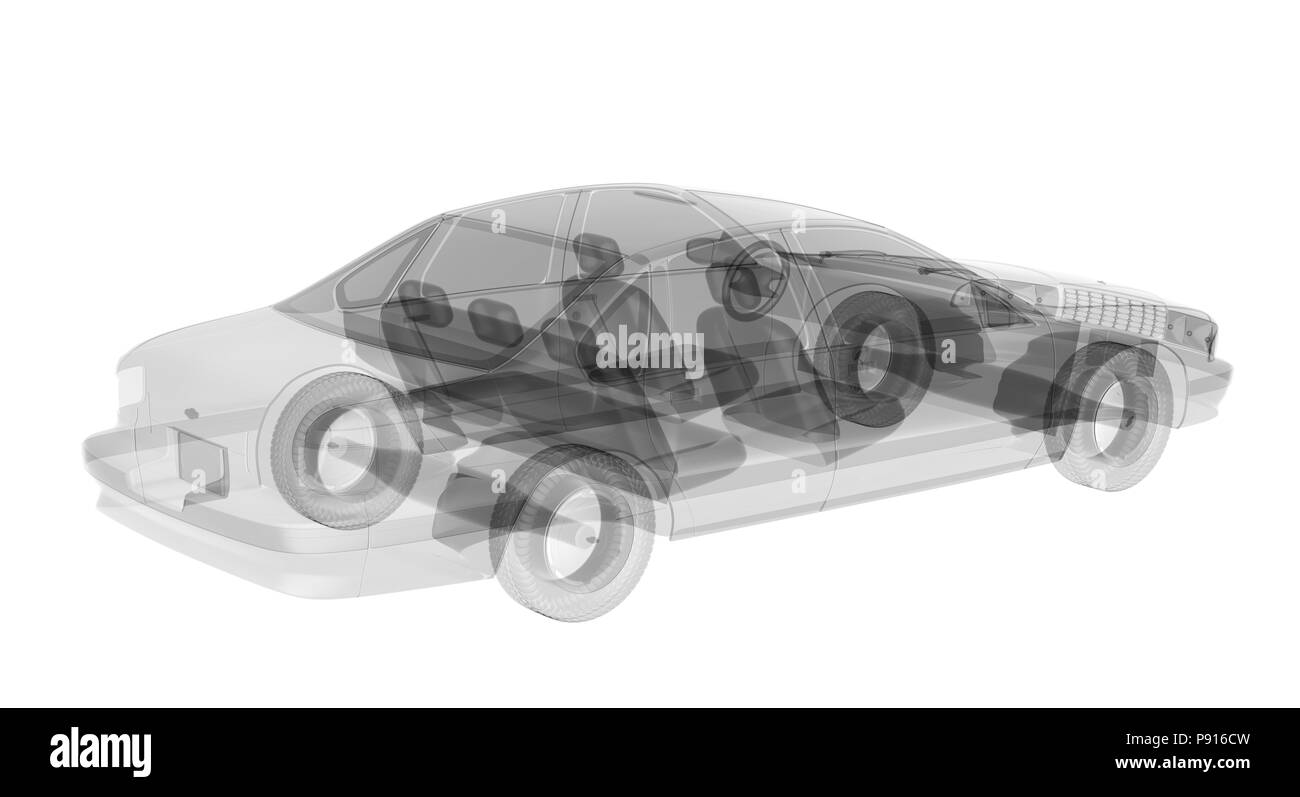 X-ray car isolated. 3d render Stock Photo - Alamy