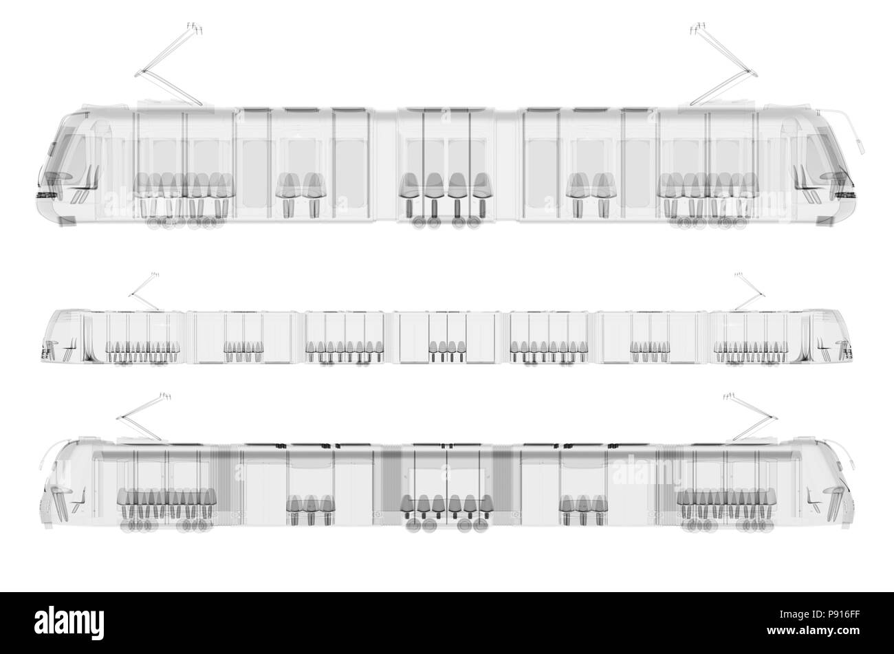 Set of x-ray trams isolated. 3d render Stock Photo - Alamy