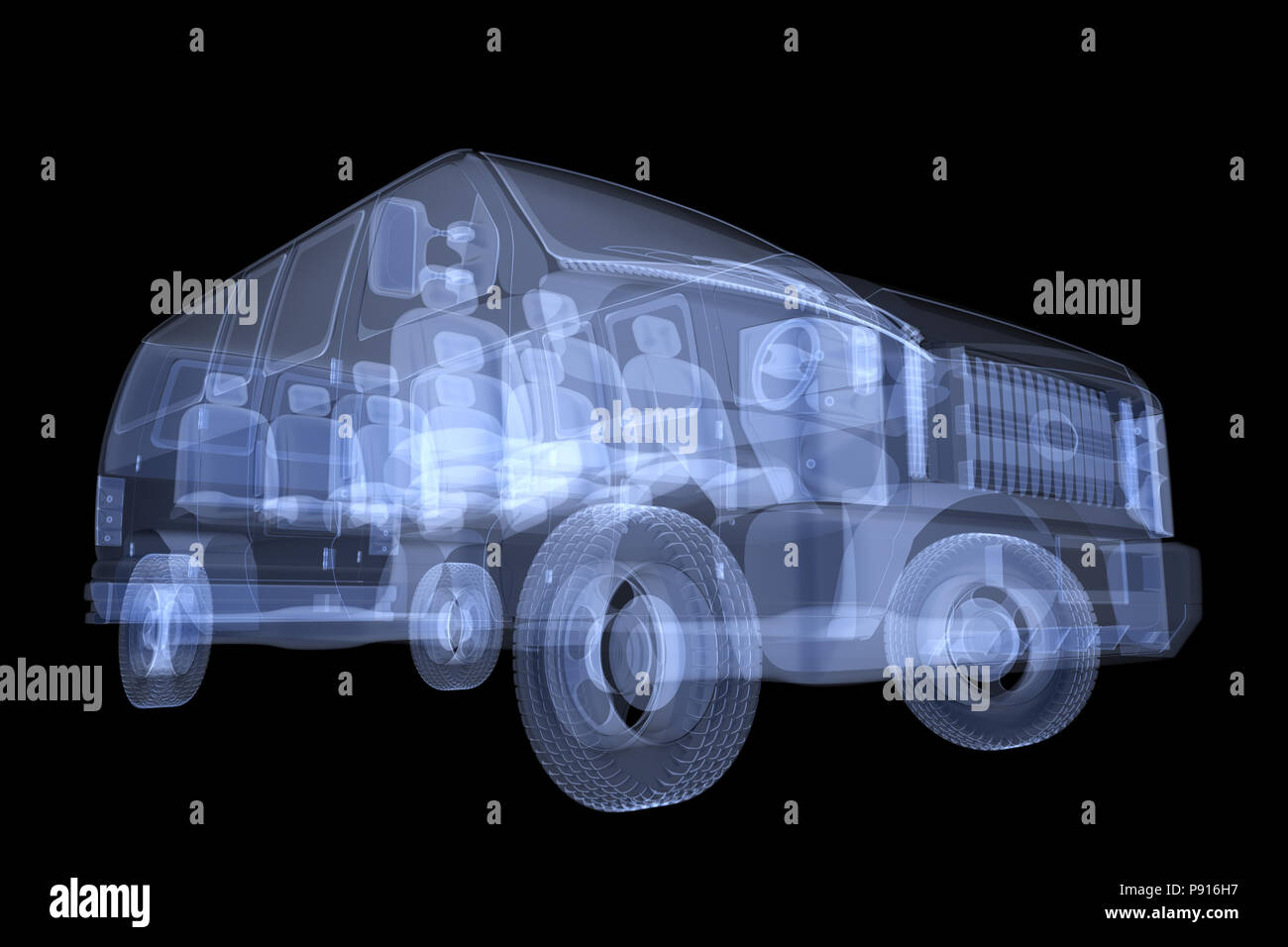 X-ray bus isolated. 3d render Stock Photo - Alamy