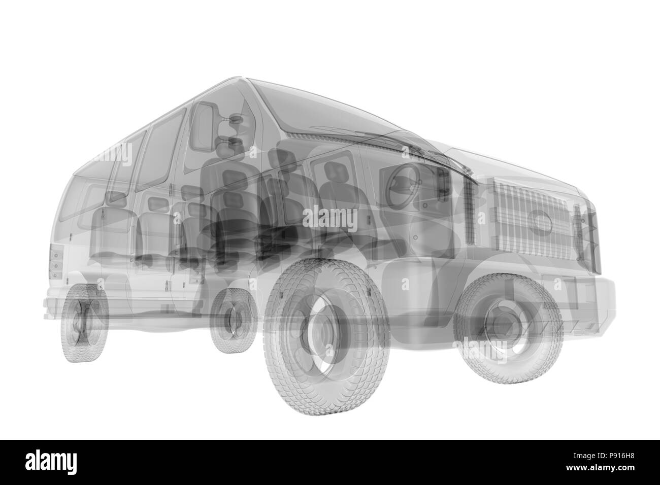 X-ray bus isolated. 3d render Stock Photo - Alamy
