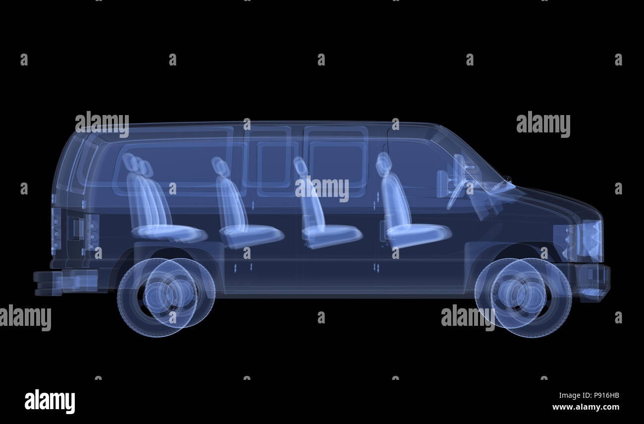 X-ray bus isolated. 3d render Stock Photo - Alamy