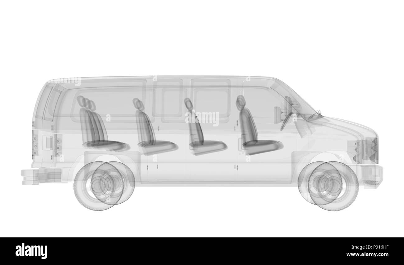 X-ray bus isolated. 3d render Stock Photo - Alamy