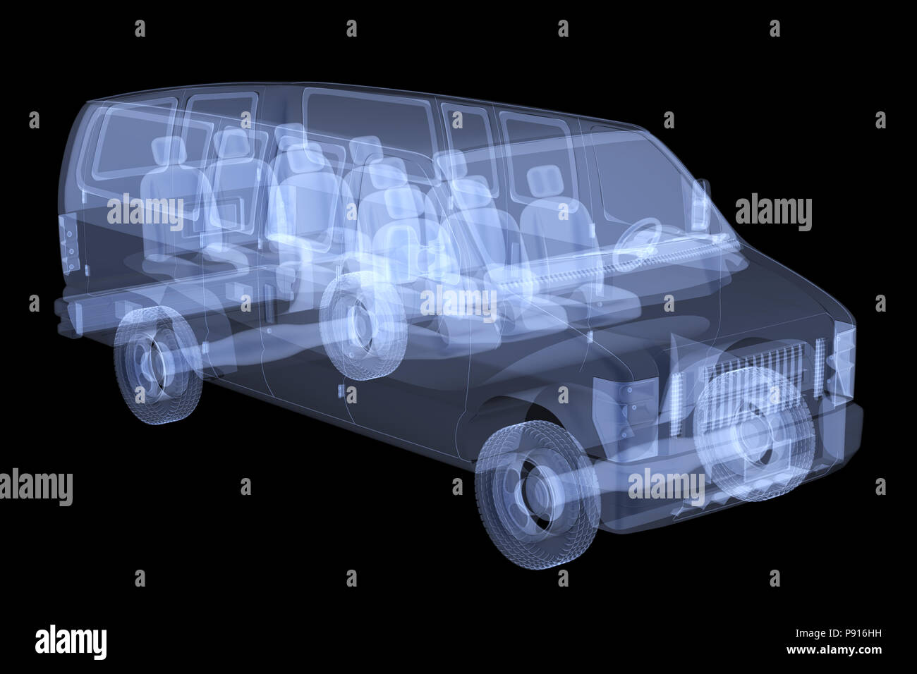 X-ray bus isolated. 3d render Stock Photo - Alamy