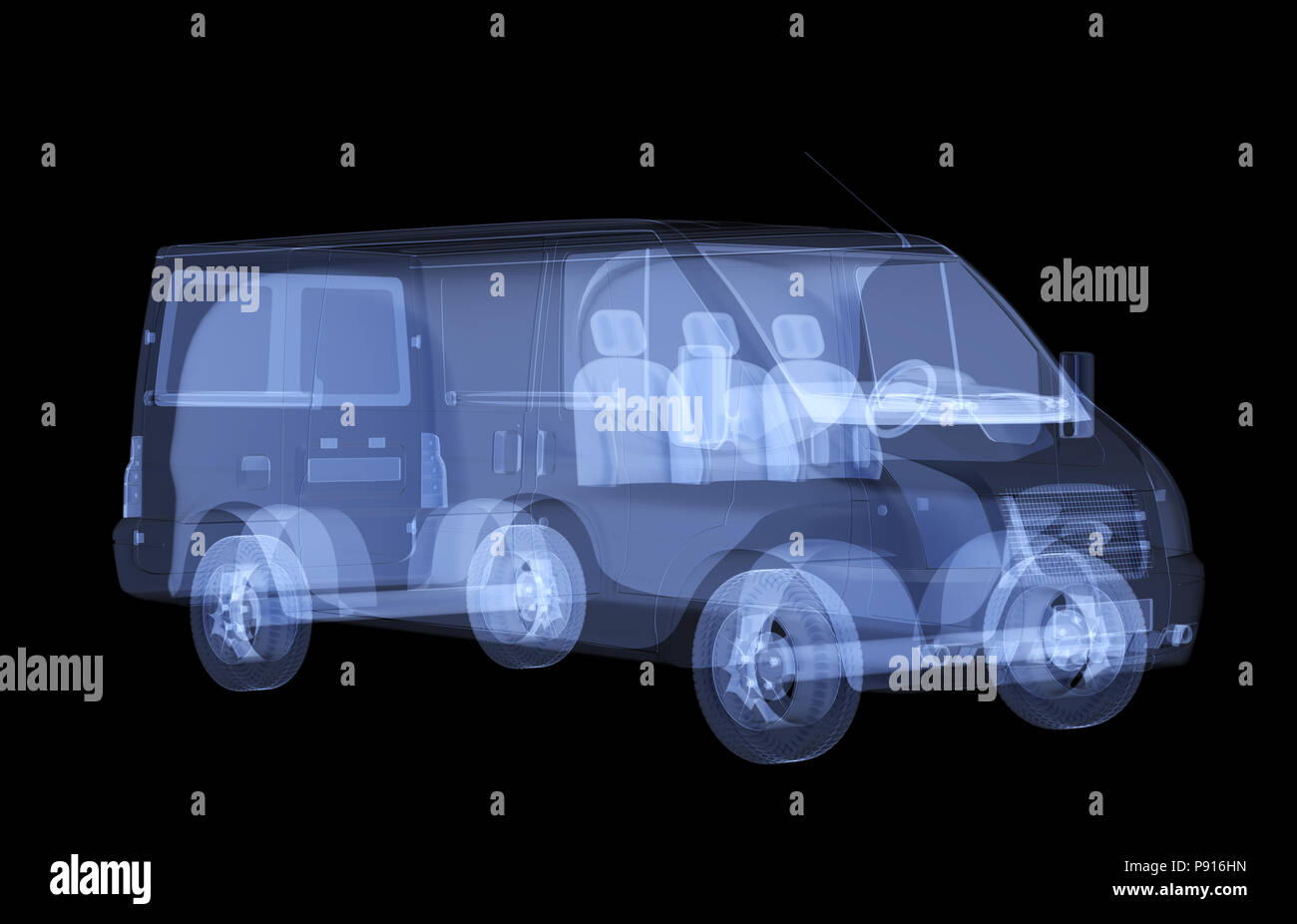 X-ray van isolated. 3d render Stock Photo - Alamy