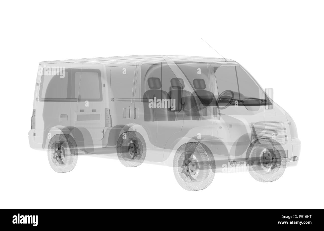 X-ray van isolated. 3d render Stock Photo - Alamy