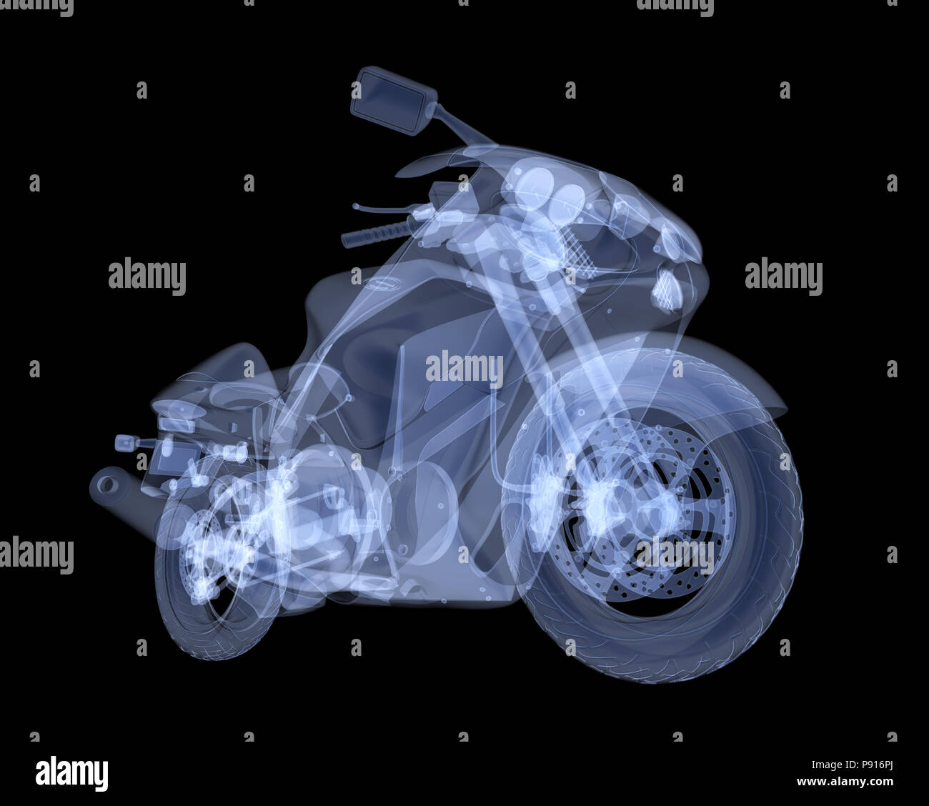 X-ray motorbike isolated. 3d render Stock Photo - Alamy