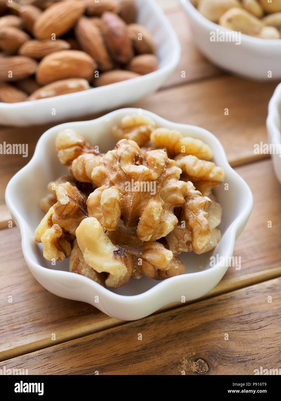 Almonds, walnuts, cashew nuts, Brazil nuts Stock Photo - Alamy