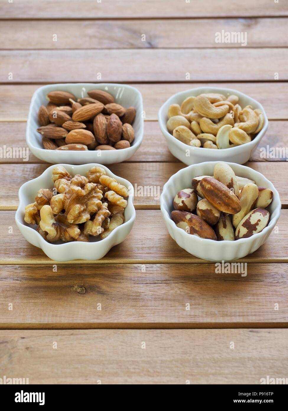 Almonds, walnuts, cashew nuts, Brazil nuts Stock Photo - Alamy