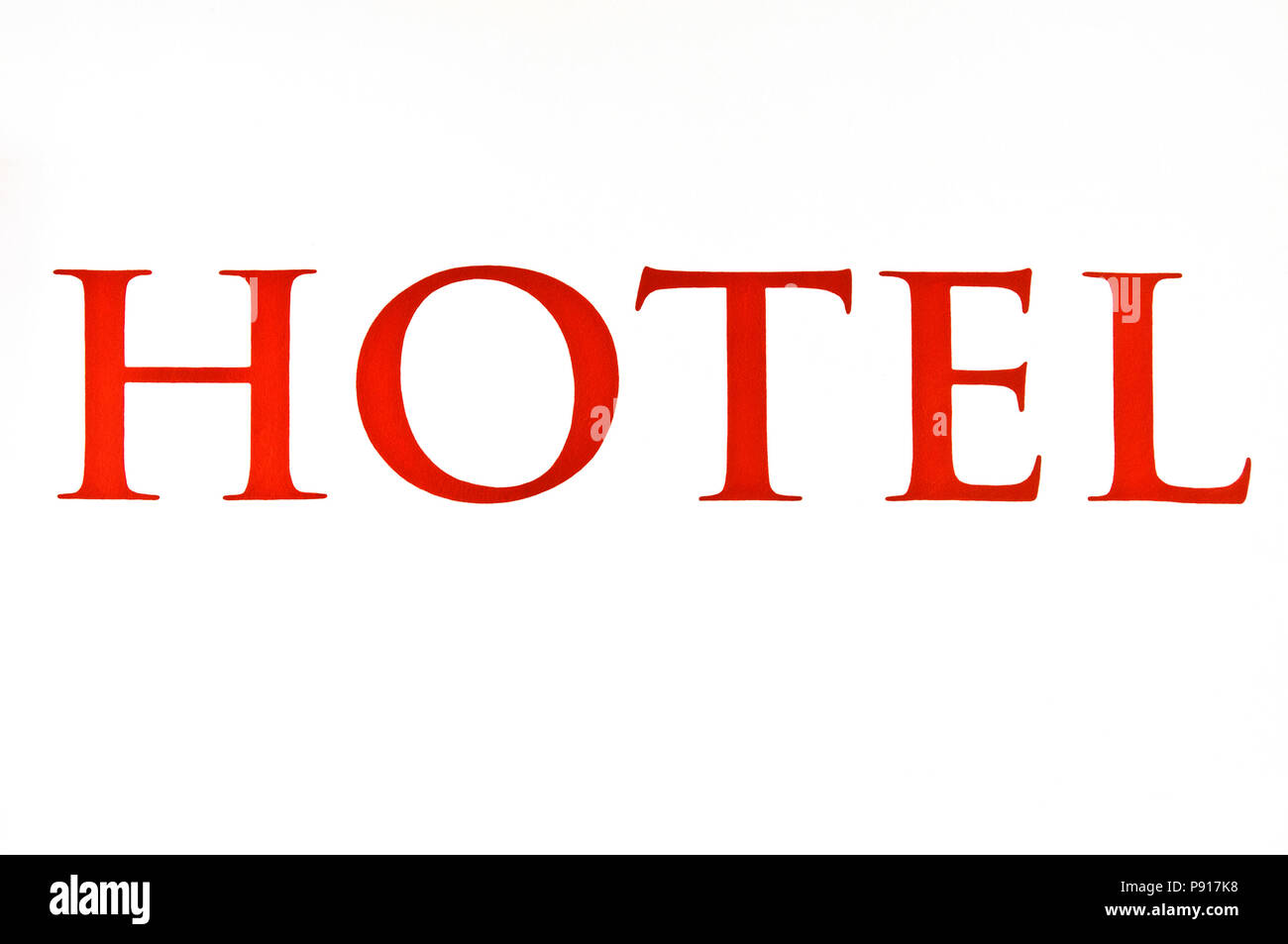 hotel sign red on white Stock Photo - Alamy