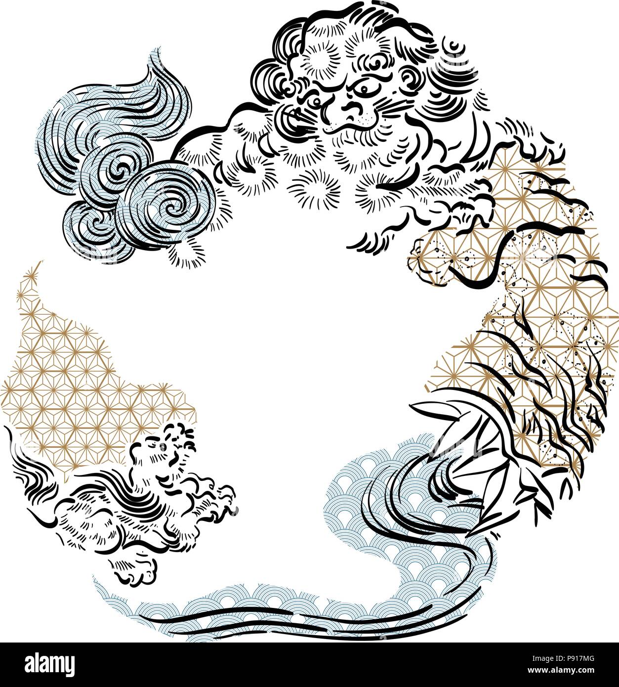 Japanese Cloud Tattoo Stencil