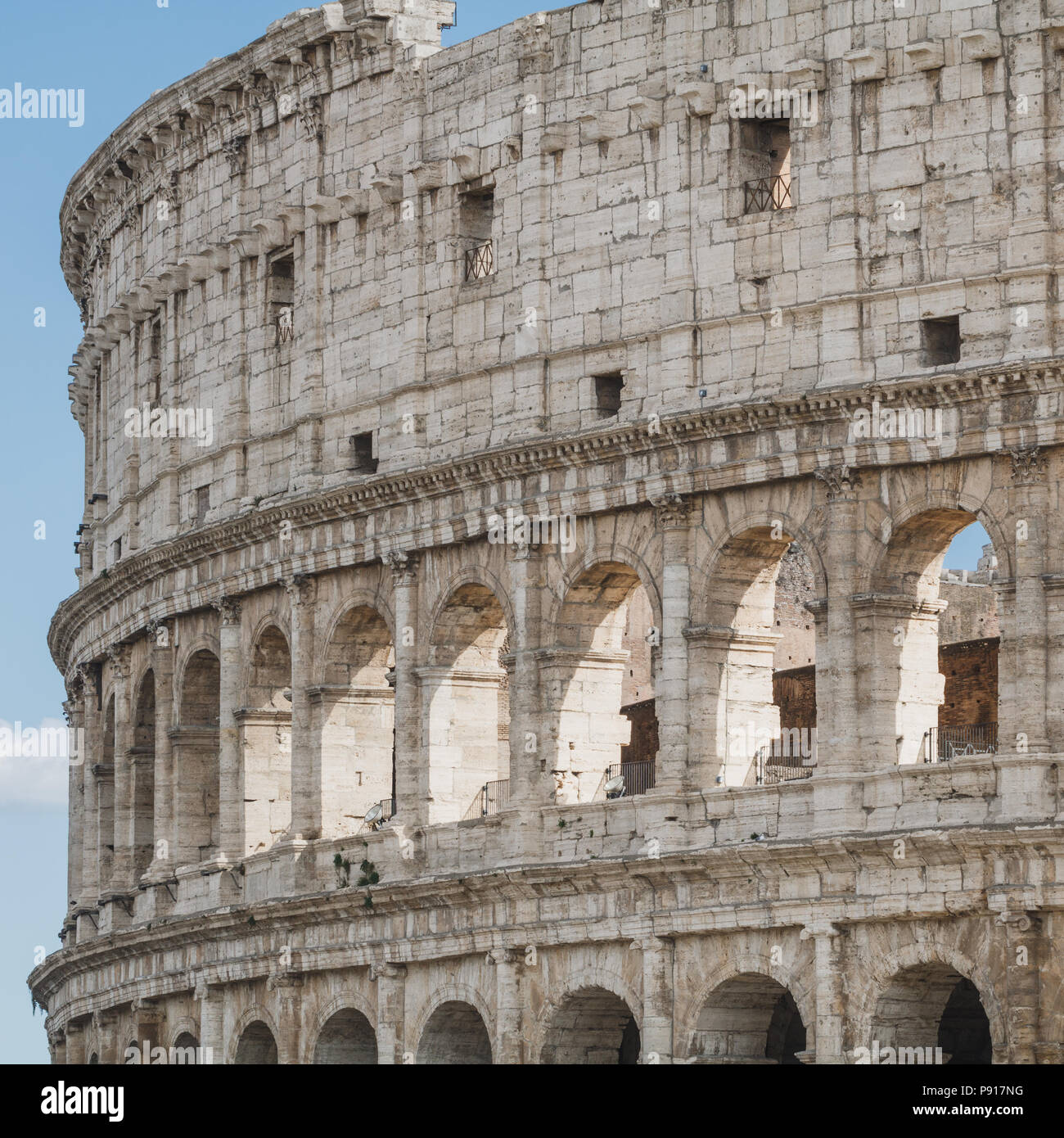 Coliseum in Rome, Italy. Architectural details on a facade Stock Photo ...
