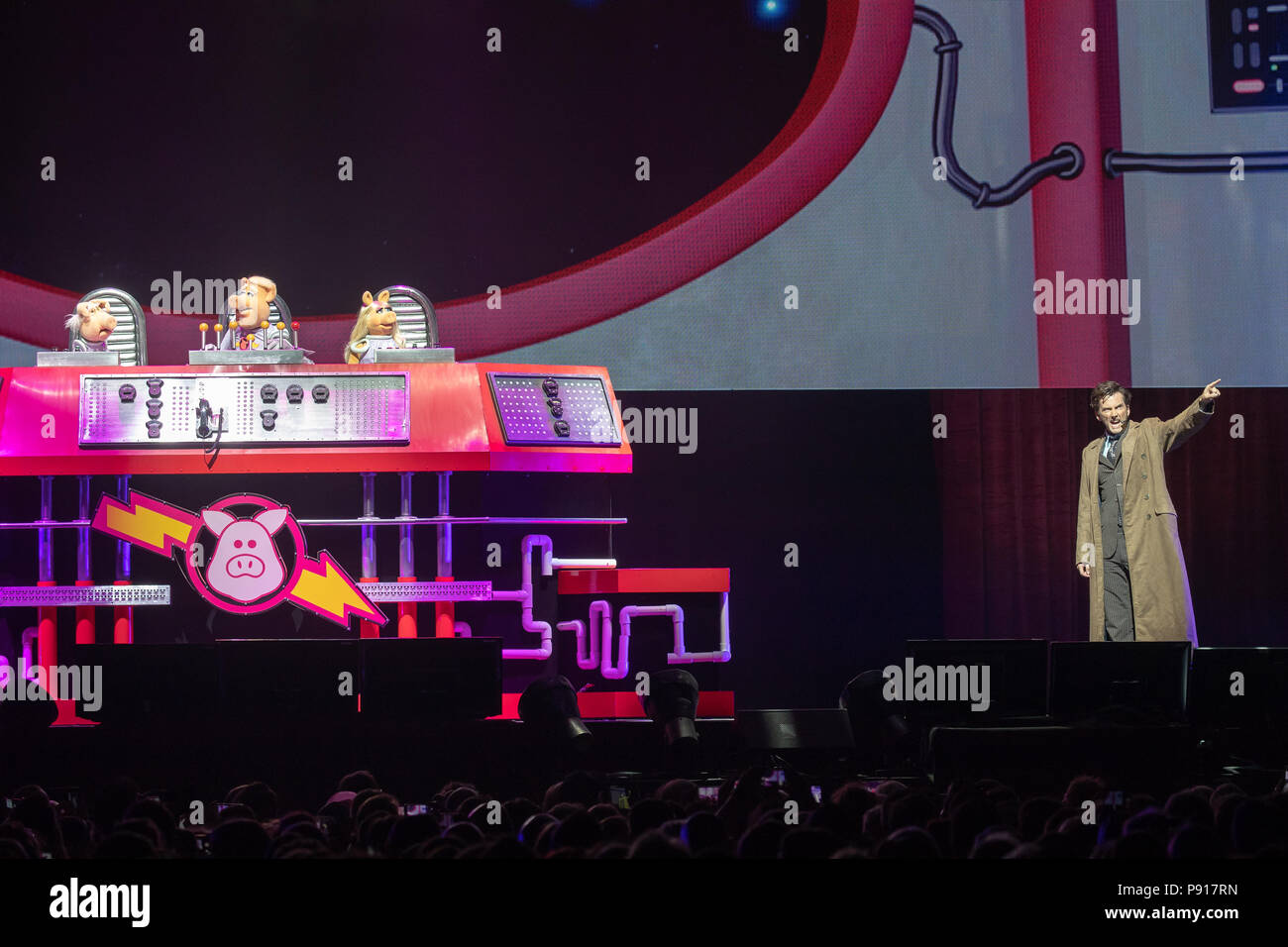 The O2 Arena, UK. 13th July 2018,David Tennant as Dr Who during the ...