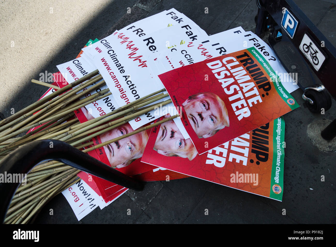 London, UK, 13 July 2018. NSFW. Pithy Comments on Placards at Trump ...