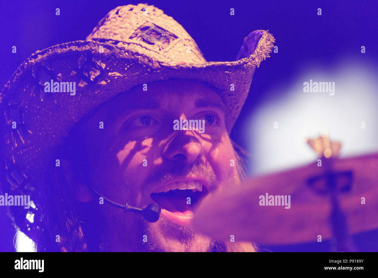 Tours, France. 13 Jul 2018. Ricky the drummer from the Creedence ...