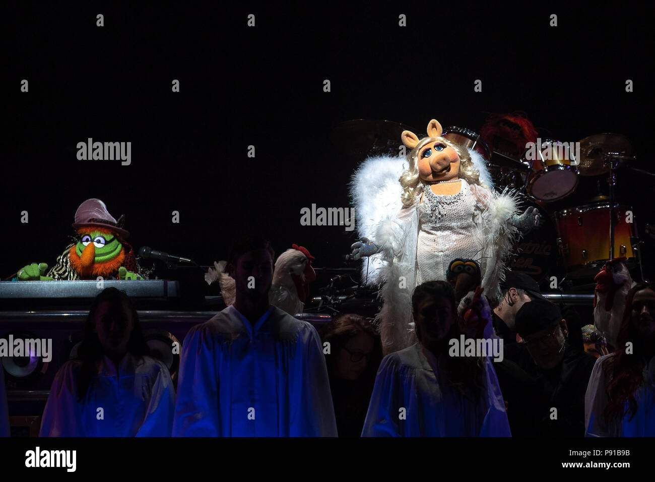 The O2 Arena, UK. 13th July 2018,Miss Piggy performing The Muppets ...