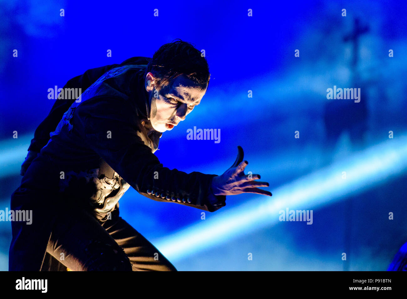 Saarbruecken, Germany. 29th July, 2016. Powerwolf organist Falk Maria ...