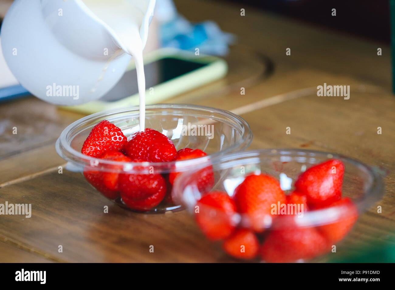 Strawberries and cream, JULY 6, 2018 - Tennis : A general view of ...