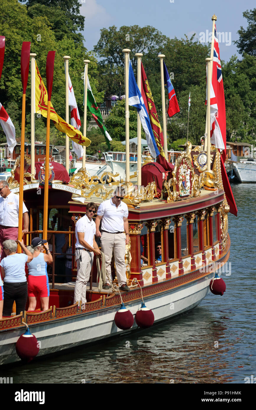 Kingston upon Thames London England UK. 14th July 2018. Oars raised ...