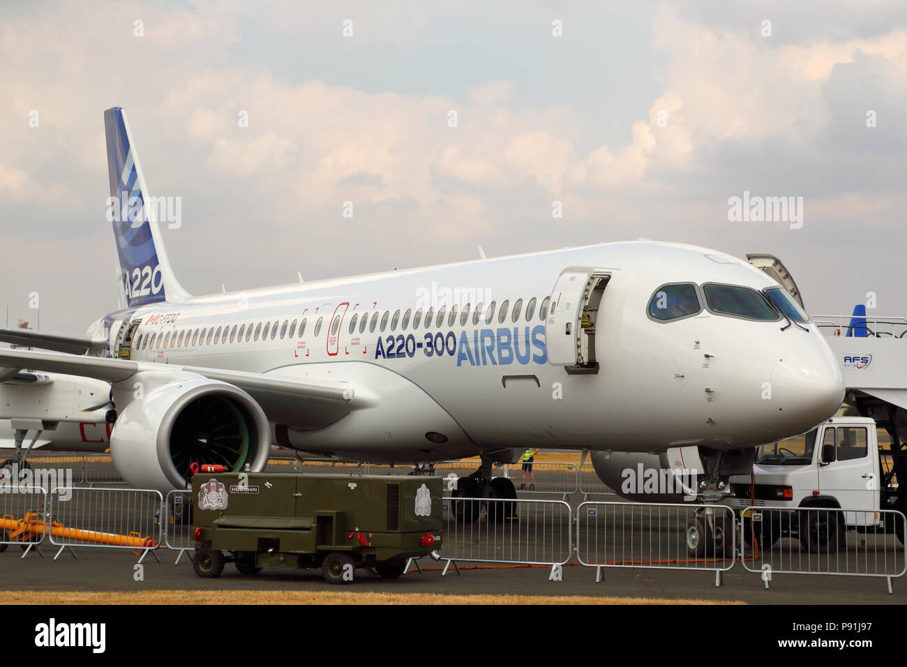 Farnborough, UK, 14 July 2018. The latest arrival of the Airbus family ...
