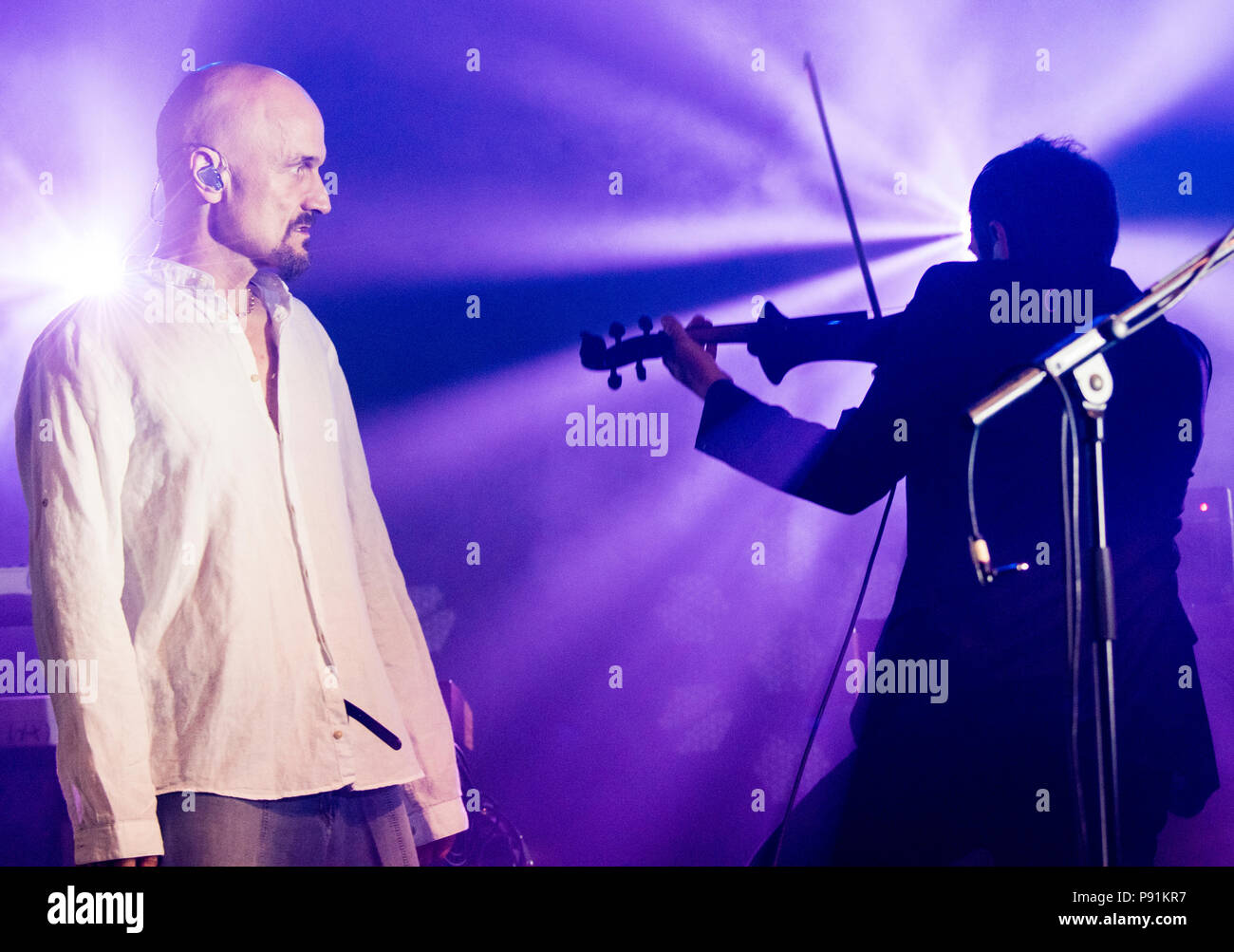 Tim Booth from James performing live at Latitude Festival 2018 and ...