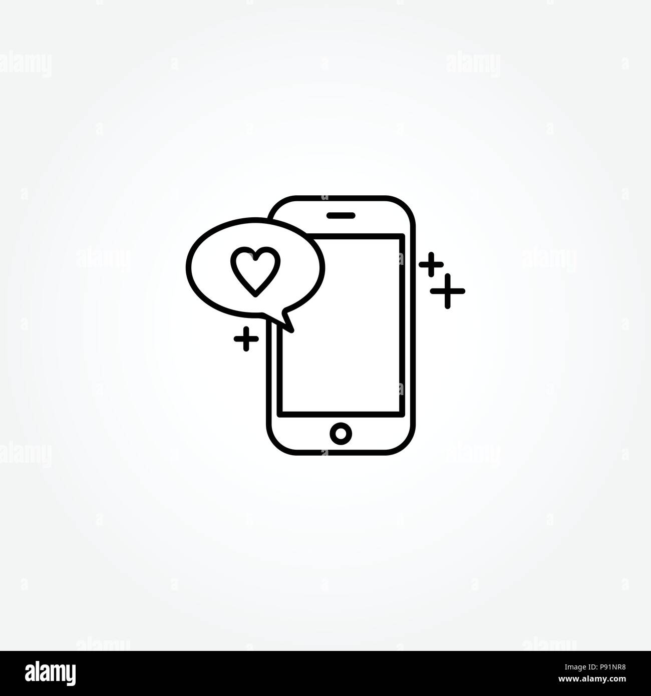 Mother's day line icon on white background vector. For web design and ...