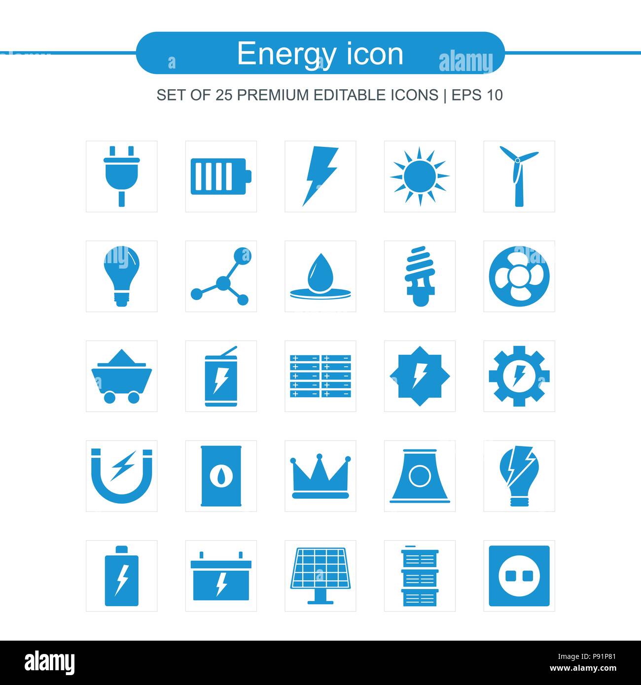 Energy icon set vector. For web design and application interface, also ...