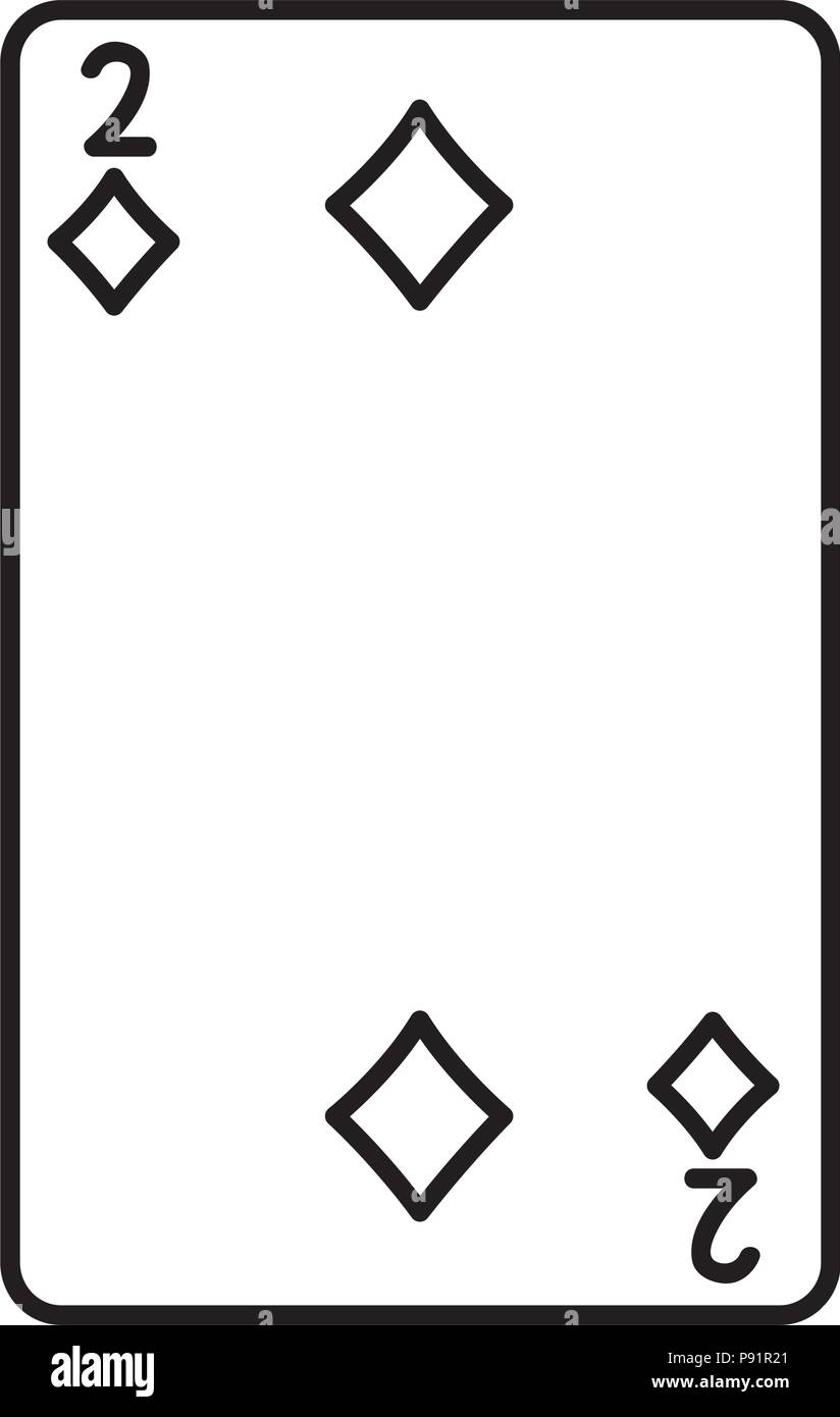 line two diamonds casino card game vector illustration Stock Vector ...