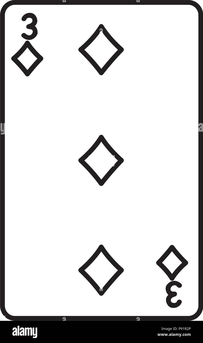 line three diamonds casino card game vector illustration Stock Vector ...