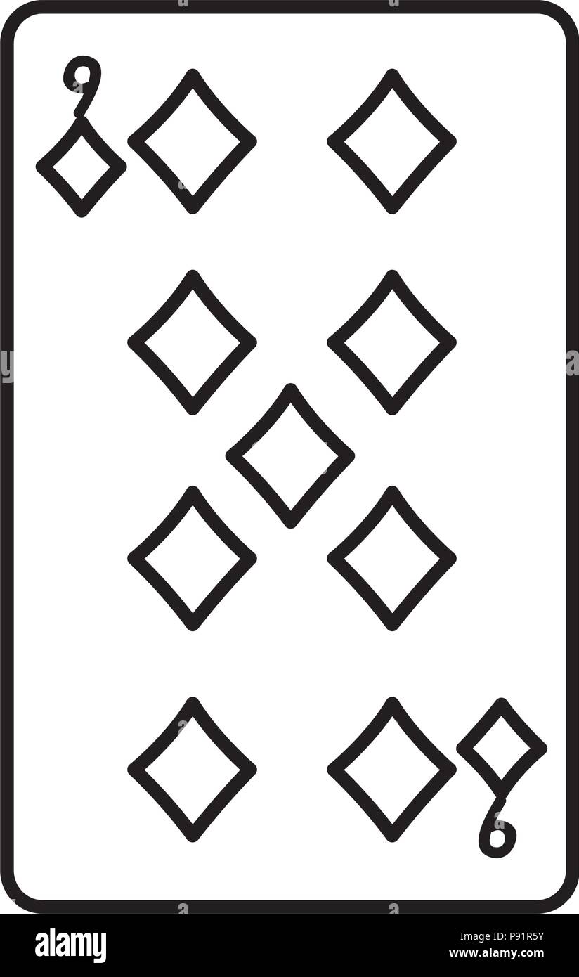line nine diamonds casino card game vector illustration Stock Vector ...