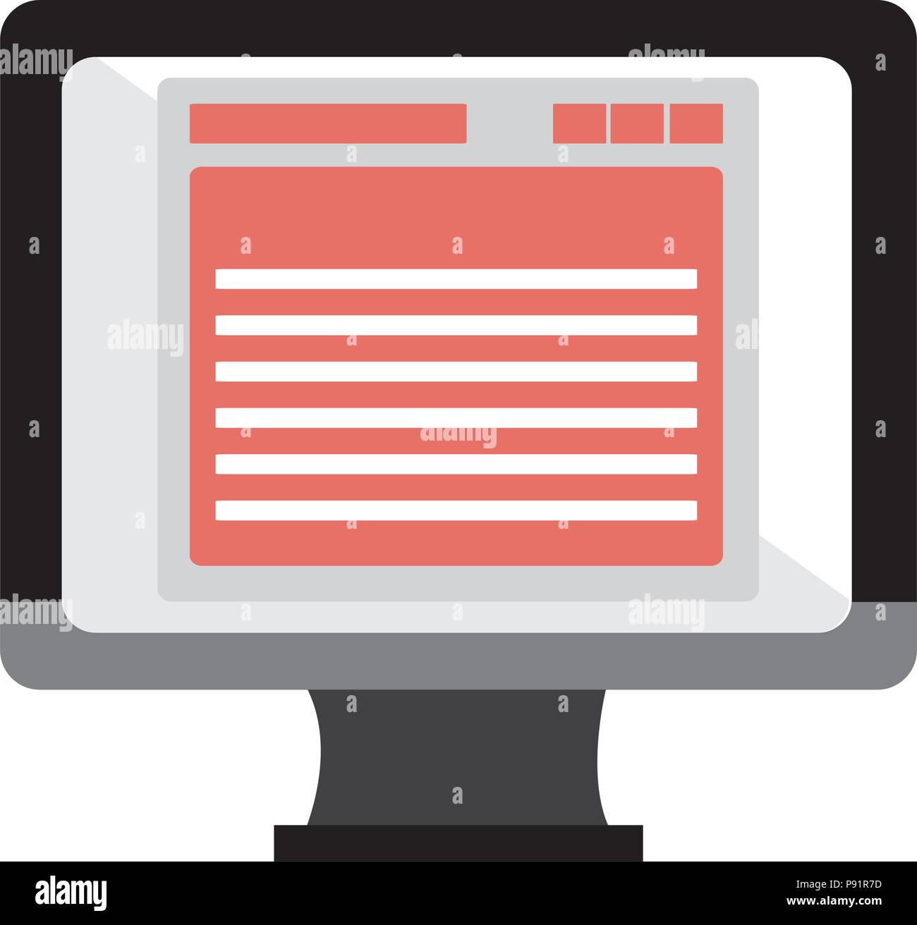 monitor computer with template vector illustration design Stock Vector ...