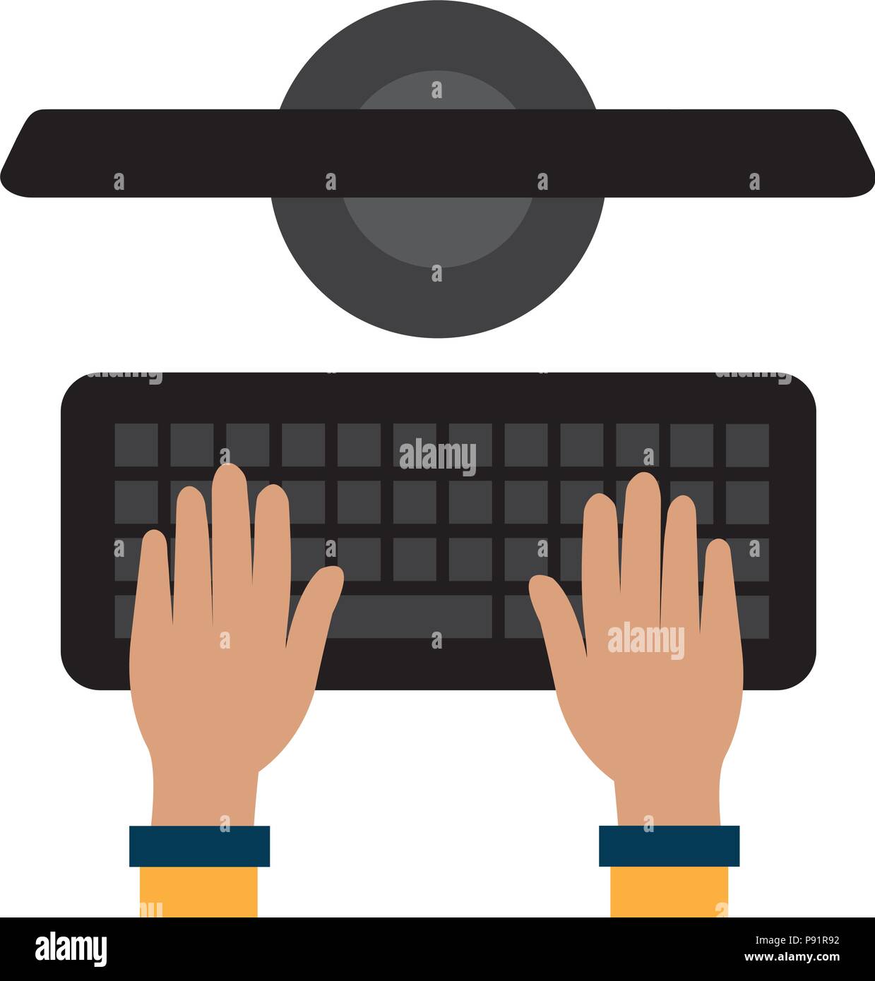 hands typing in keyboard desktop vector illustration design Stock ...