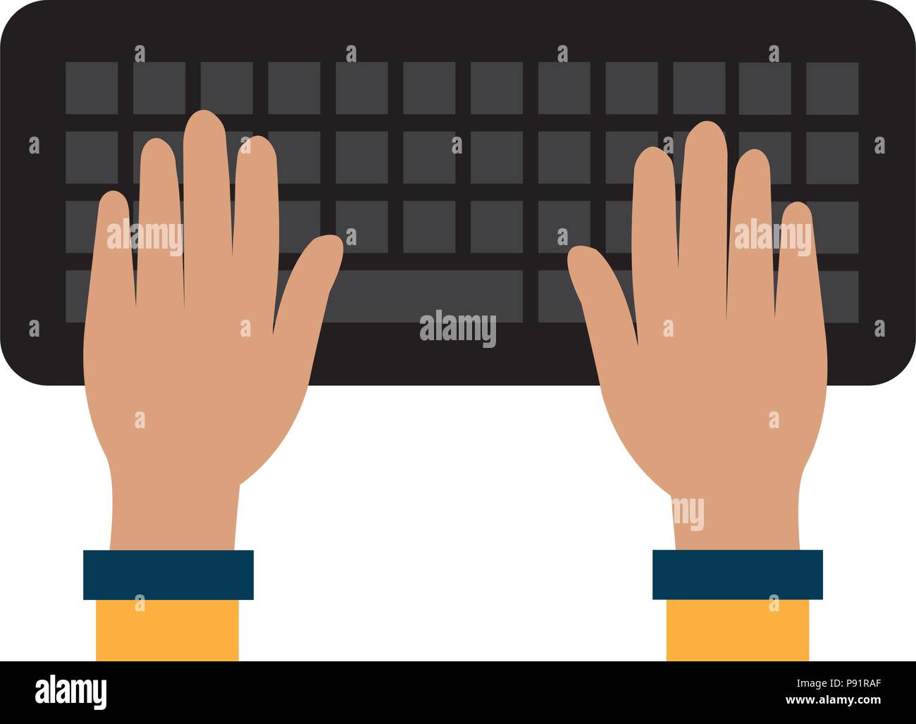 hands typing in keyboard vector illustration design Stock Vector Image ...
