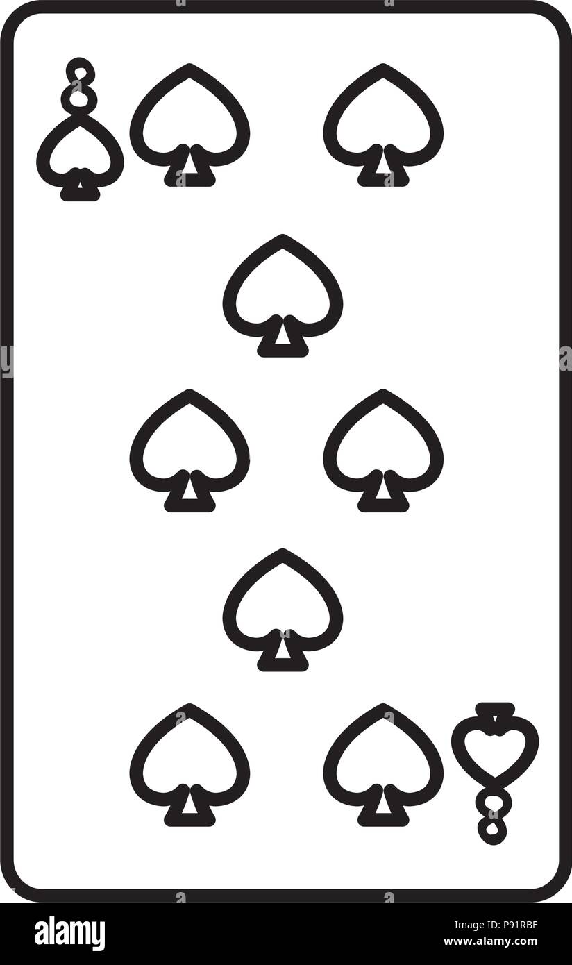 line eight pikes casino card game vector illustration Stock Vector ...