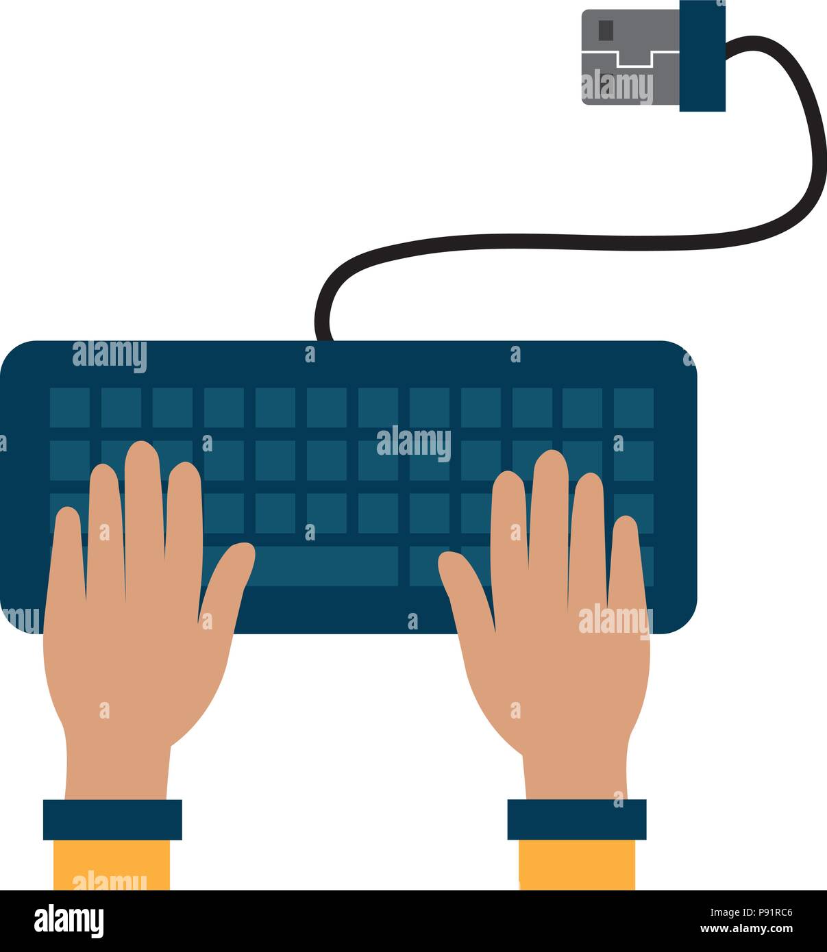 hands typing in keyboard vector illustration design Stock Vector Image ...