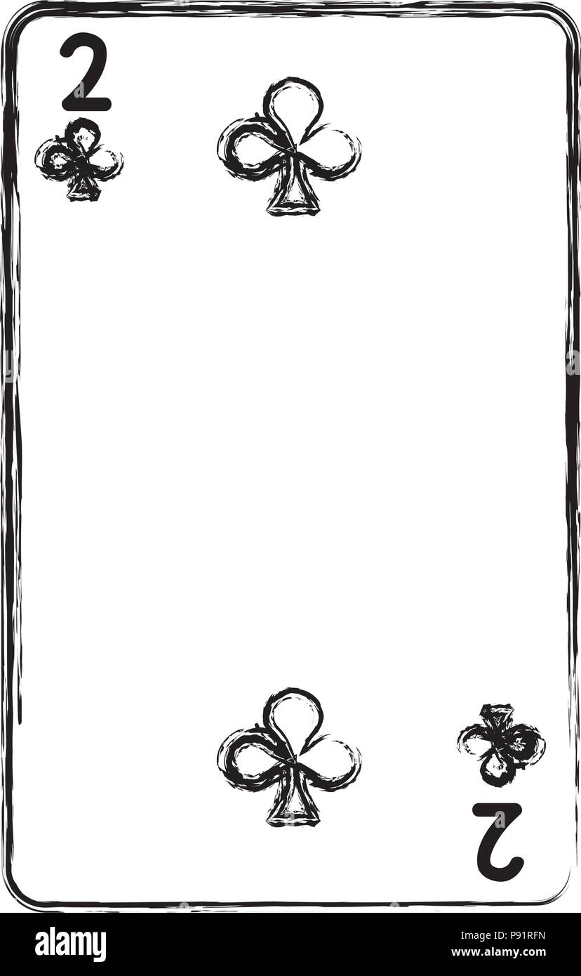 grunge two clovers casino card game vector illustration Stock Vector ...